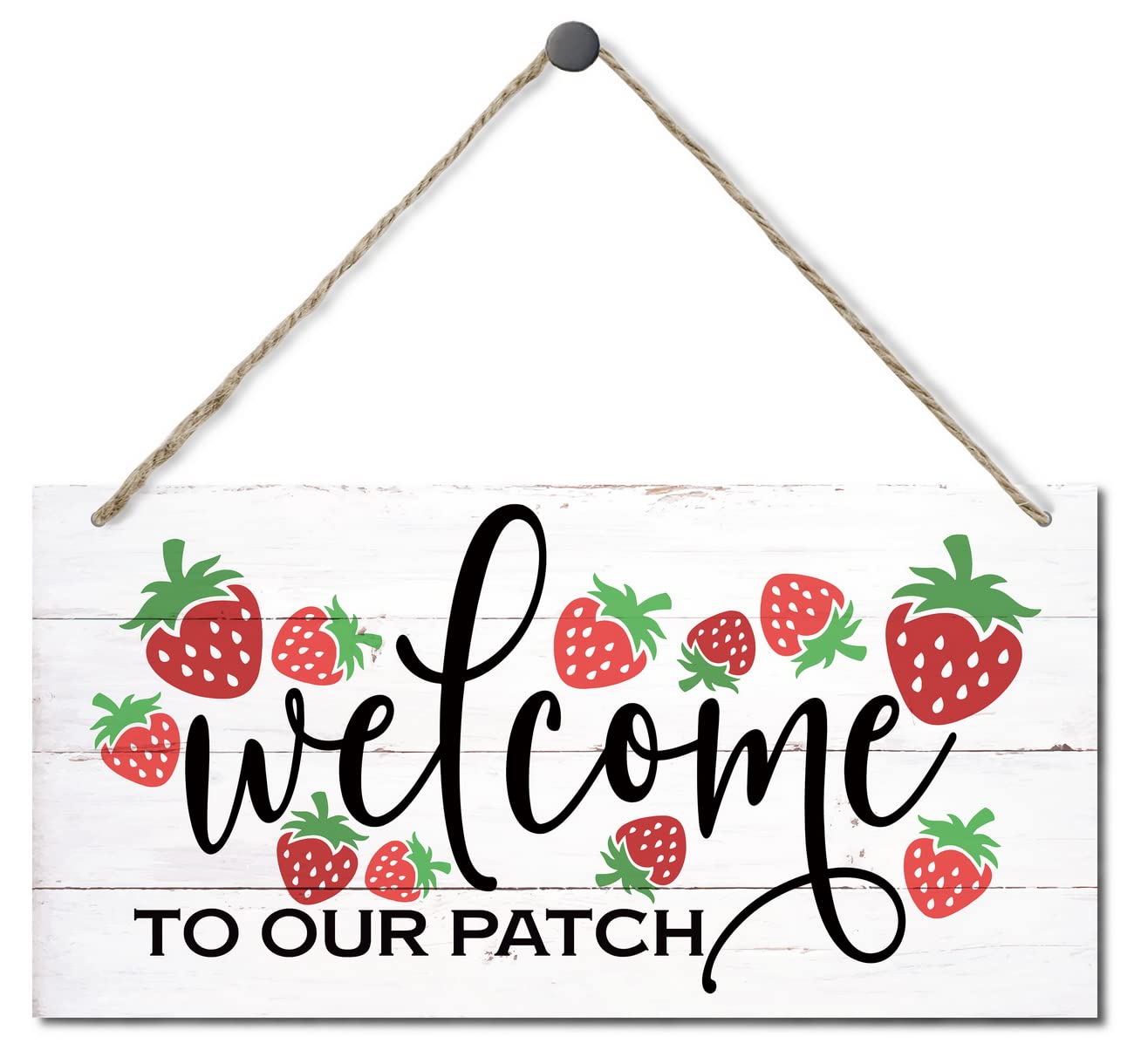 Amazon.com: Strawberry Welcome Sign Decor, Welcome to Our Patch ...