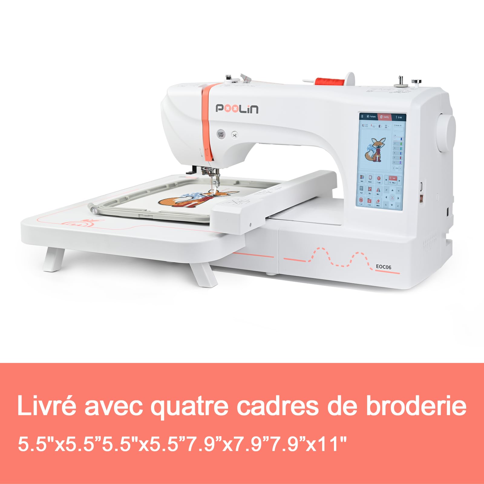 Snapklik.com : POOLIN Computerized Embroidery Machine For Clothing, 7.8 ...