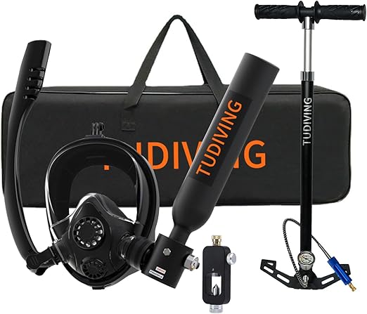 TUDIVING-Portable Mini Scuba Diving Tank with Sub-Mask,0.5L Dive Lungs ...