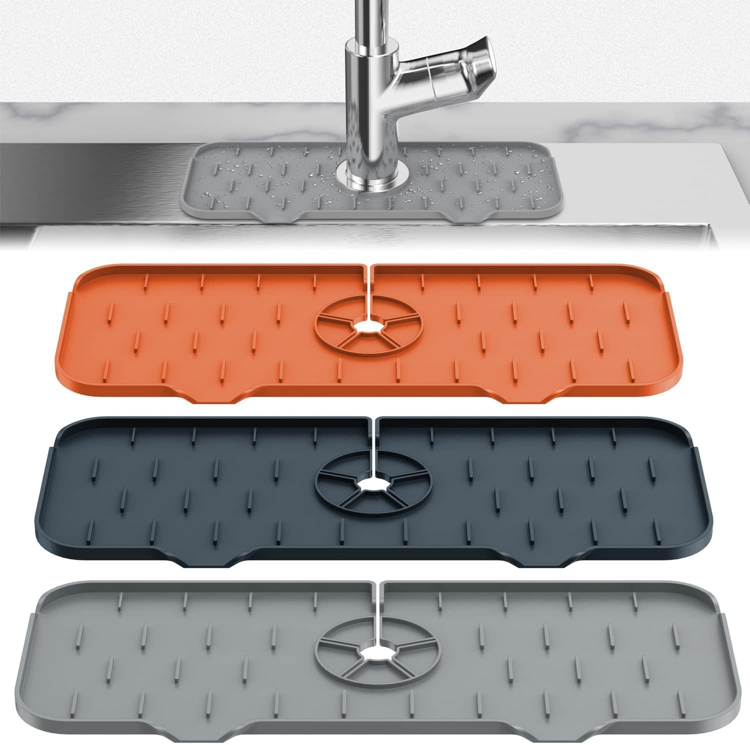 Amazon.com - Silicone Sink Faucet Pad – Comprises Soap Tray for Kitchen ...