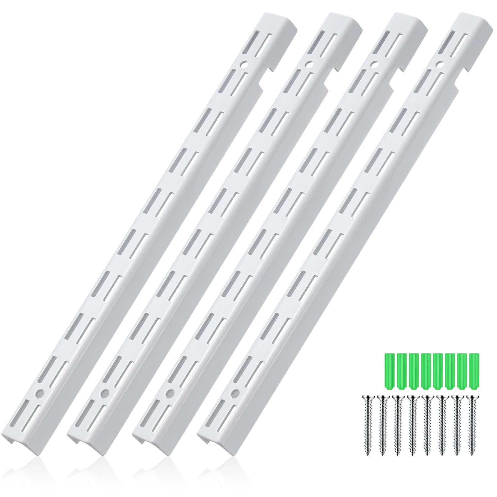 Snapklik.com : Tandefio 4 Pcs 12 Inch Dual Track Upright Wall Shelving ...