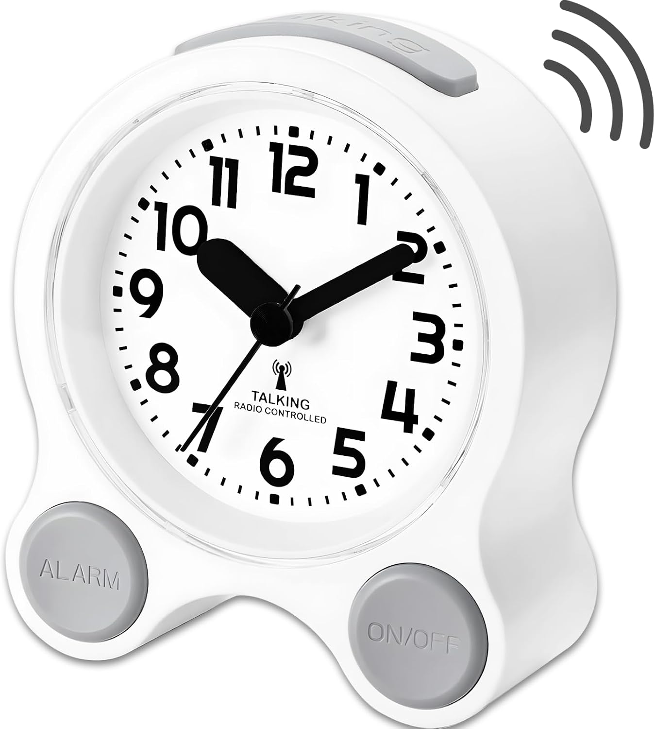Amazon.com: RUNCAR Atomic Talking Clock(Pearl White) Clear Voice Time ...