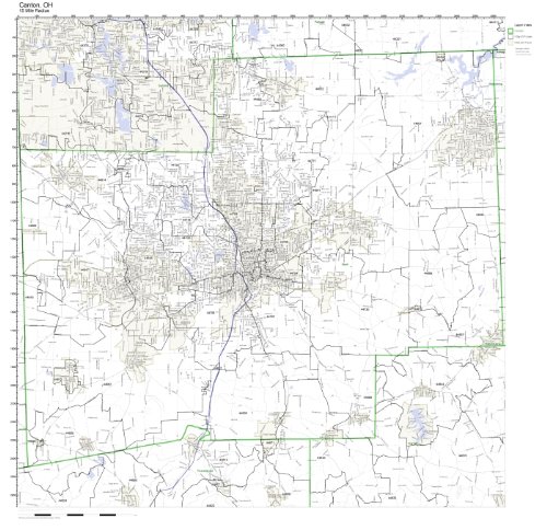 Amazon.com: Working Maps Canton, OH Zip Code Map Laminated : Office ...