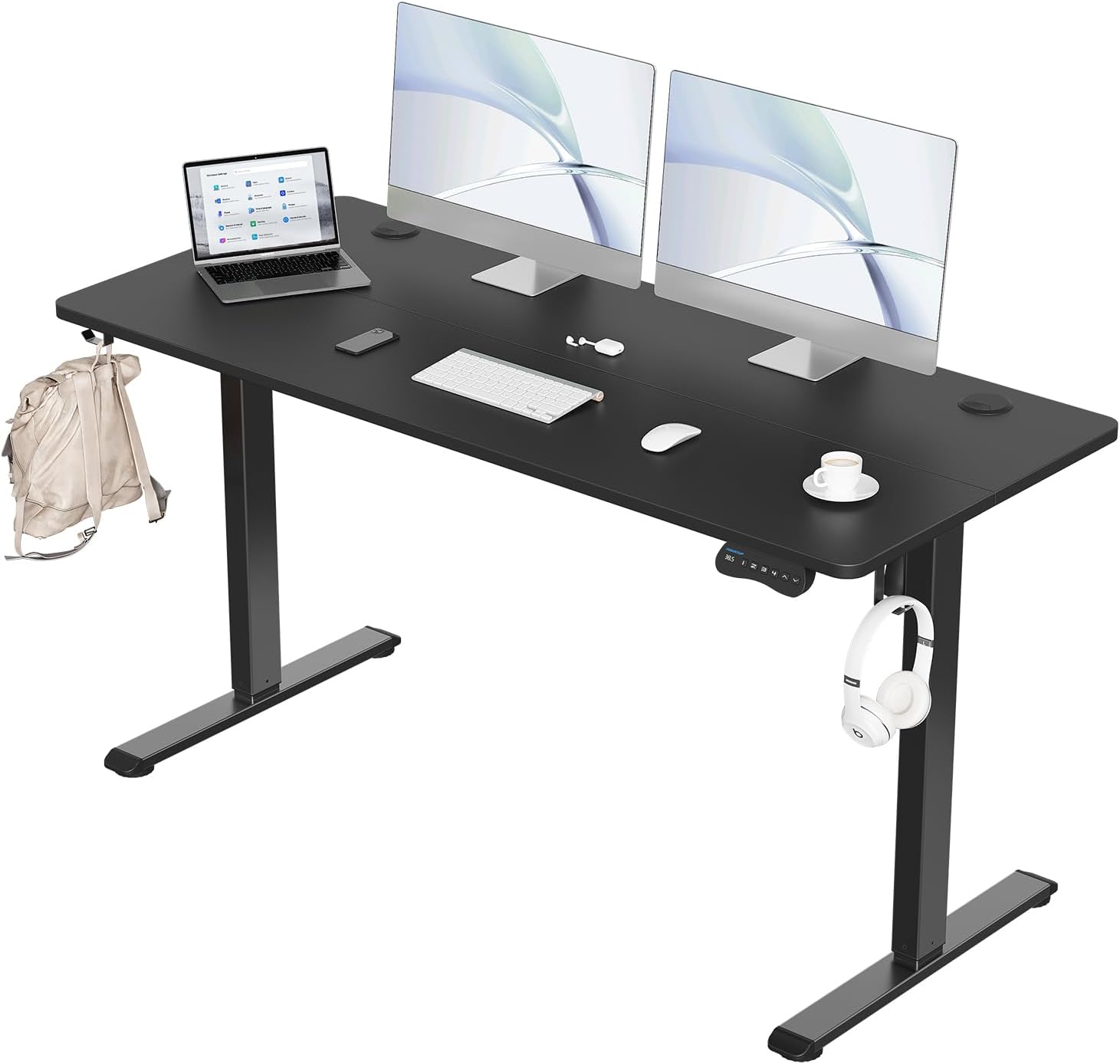 MOUNTUP Electric Standing Desk 140x60cm (55x24) Height Adjustable, Sit ...