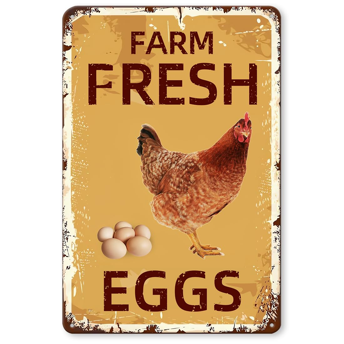 Farm Fresh Eggs Tin Signs,Home kitchen, farm, garden, garage, wall ...