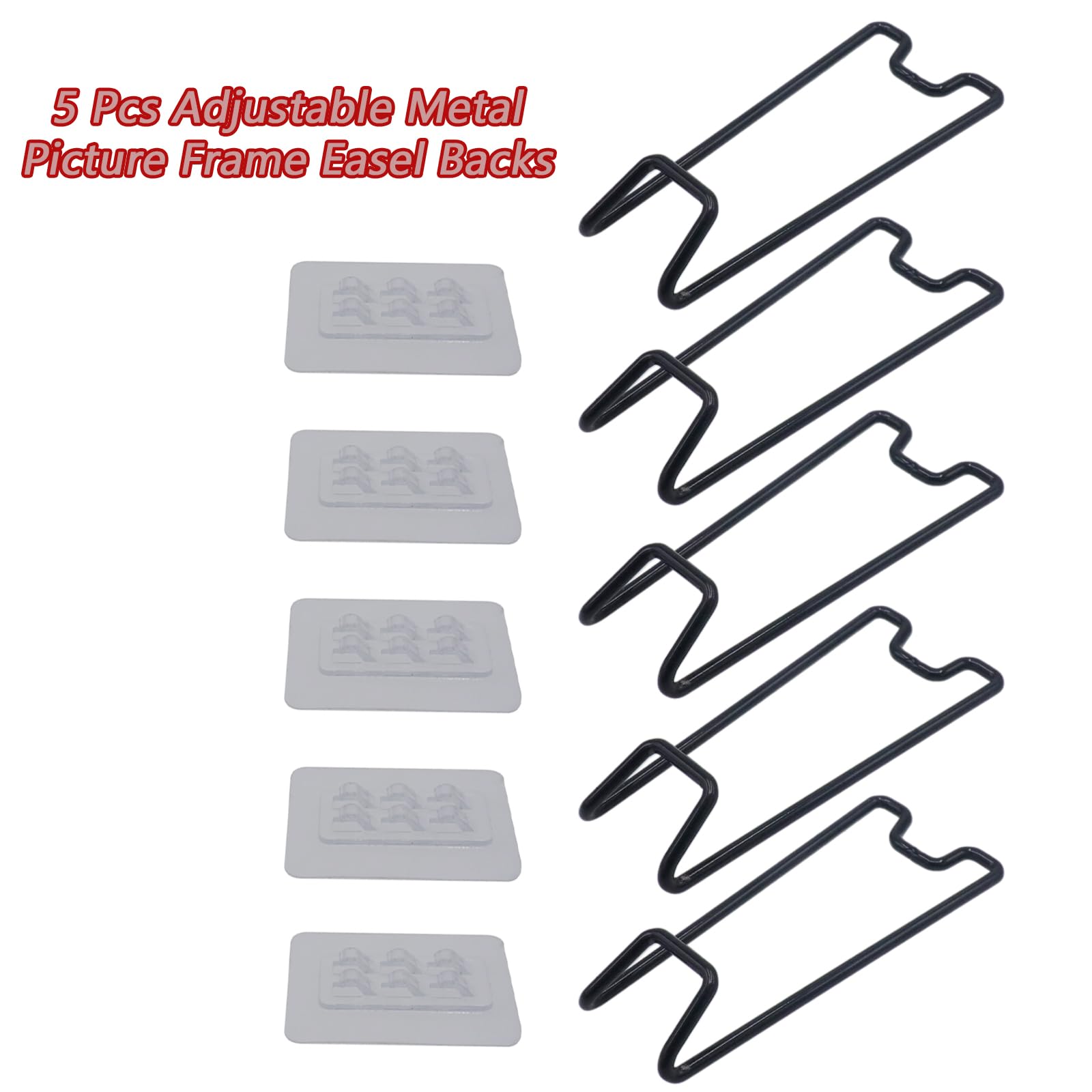 Snapklik.com : 5 PCS Adjustable Metal Picture Frame Easel Backs, Self ...