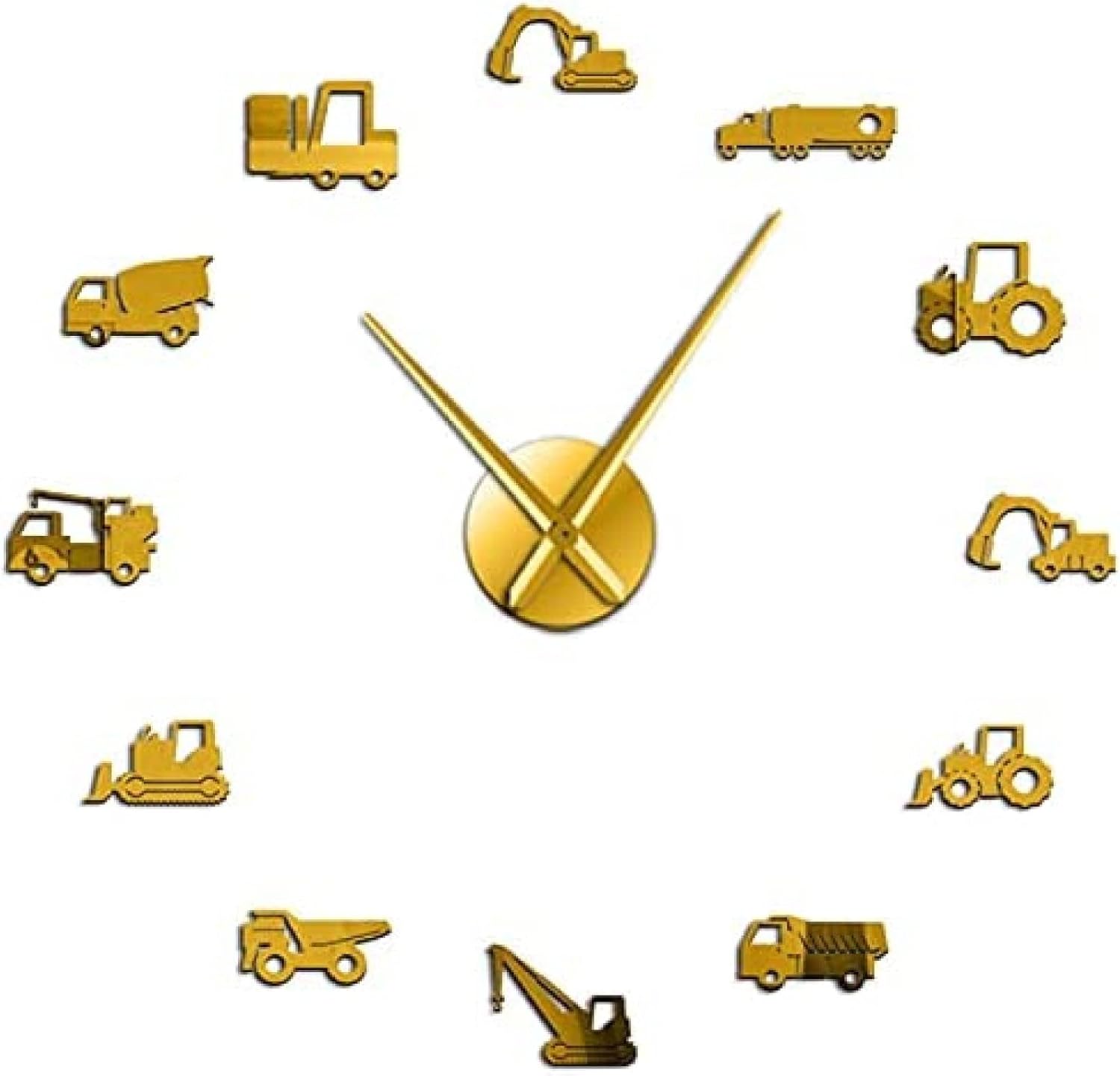 Amazon.com: Wall Clock Excavator Modern DIY Giant Wall Clock Heavy ...