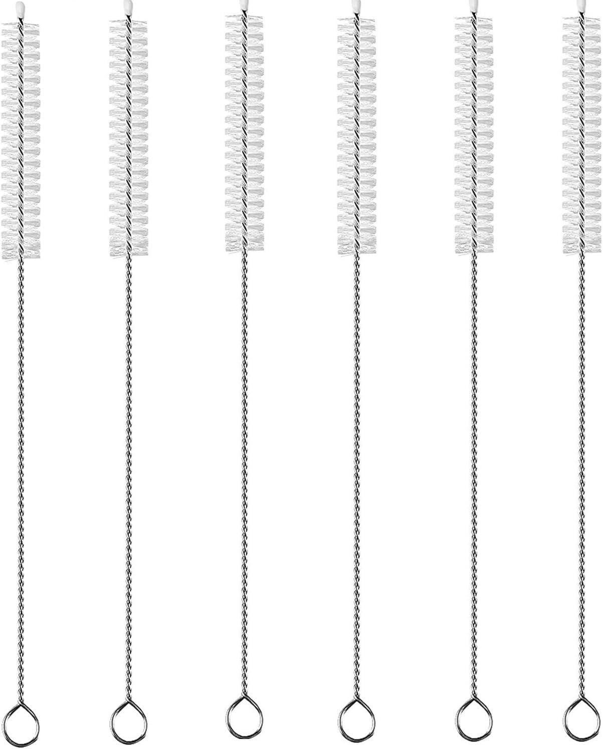 Bendable Nylon Bristle Straw Cleaner Brush Set with Stainless Steel ...