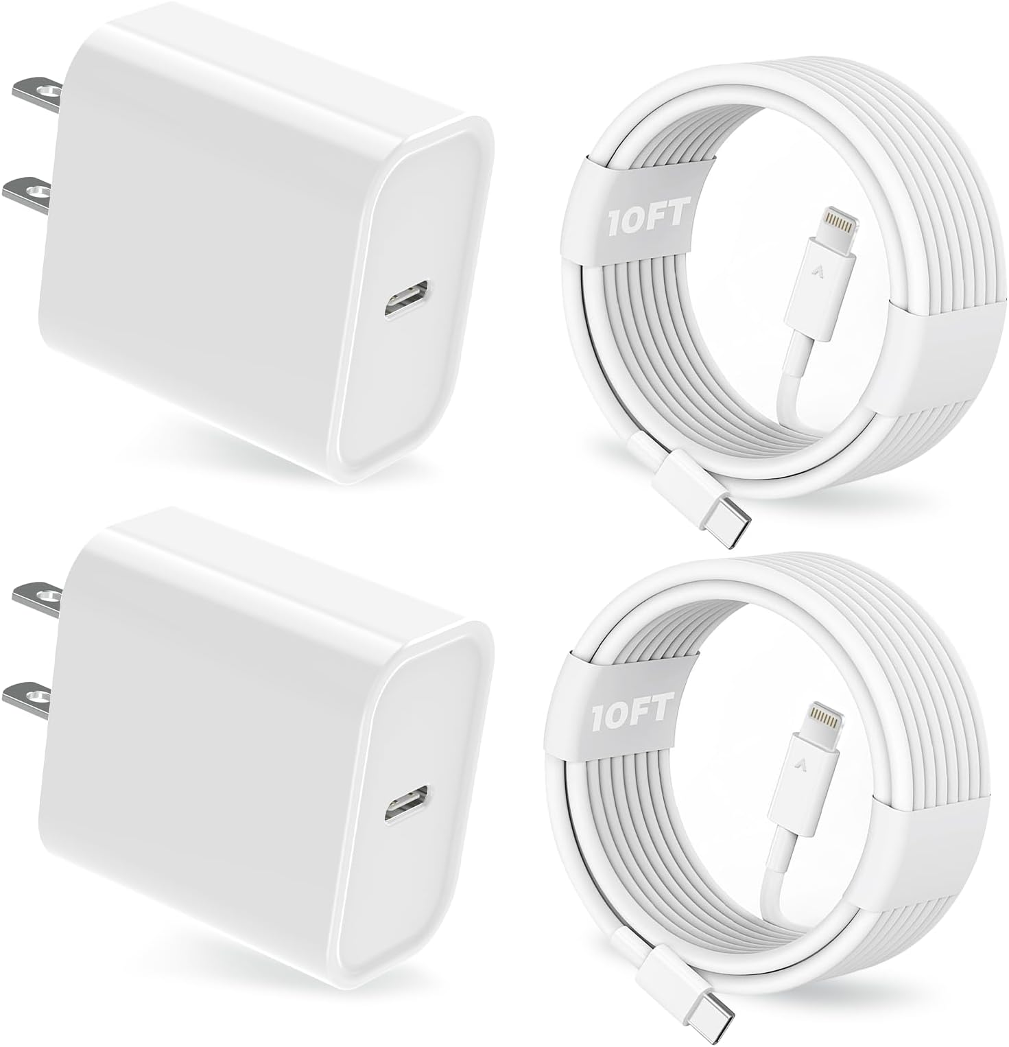 Amazon.com: 10 Ft iPhone Fast Charger, 2-Pack 20W Super Fast Charger ...