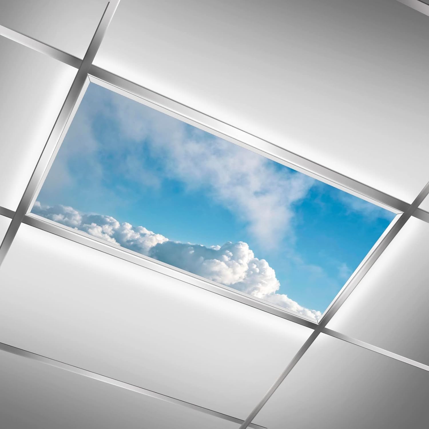 MSINMKOK Blue Sky 2ft x 4ft Drop Ceiling Fluorescent Decorative Ceiling ...