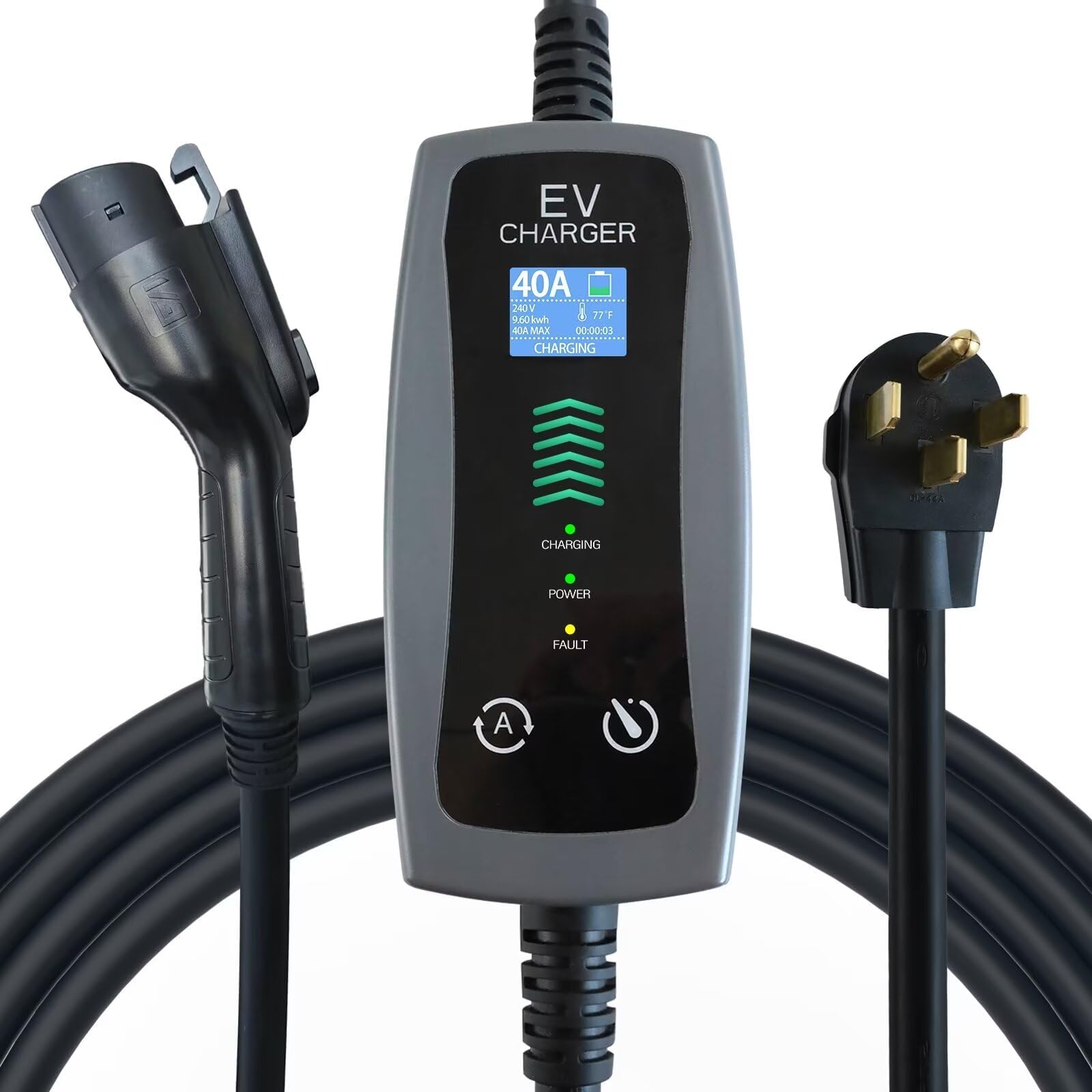 Amazon.com: EP Level 2 Portable EV Charger, 16 to 40 Amp, 240 Volt, 25ft Cable, Upgraded ...