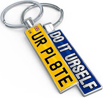 SONZE Personalised Number Plate Keyring – Custom Double-Sided License ...
