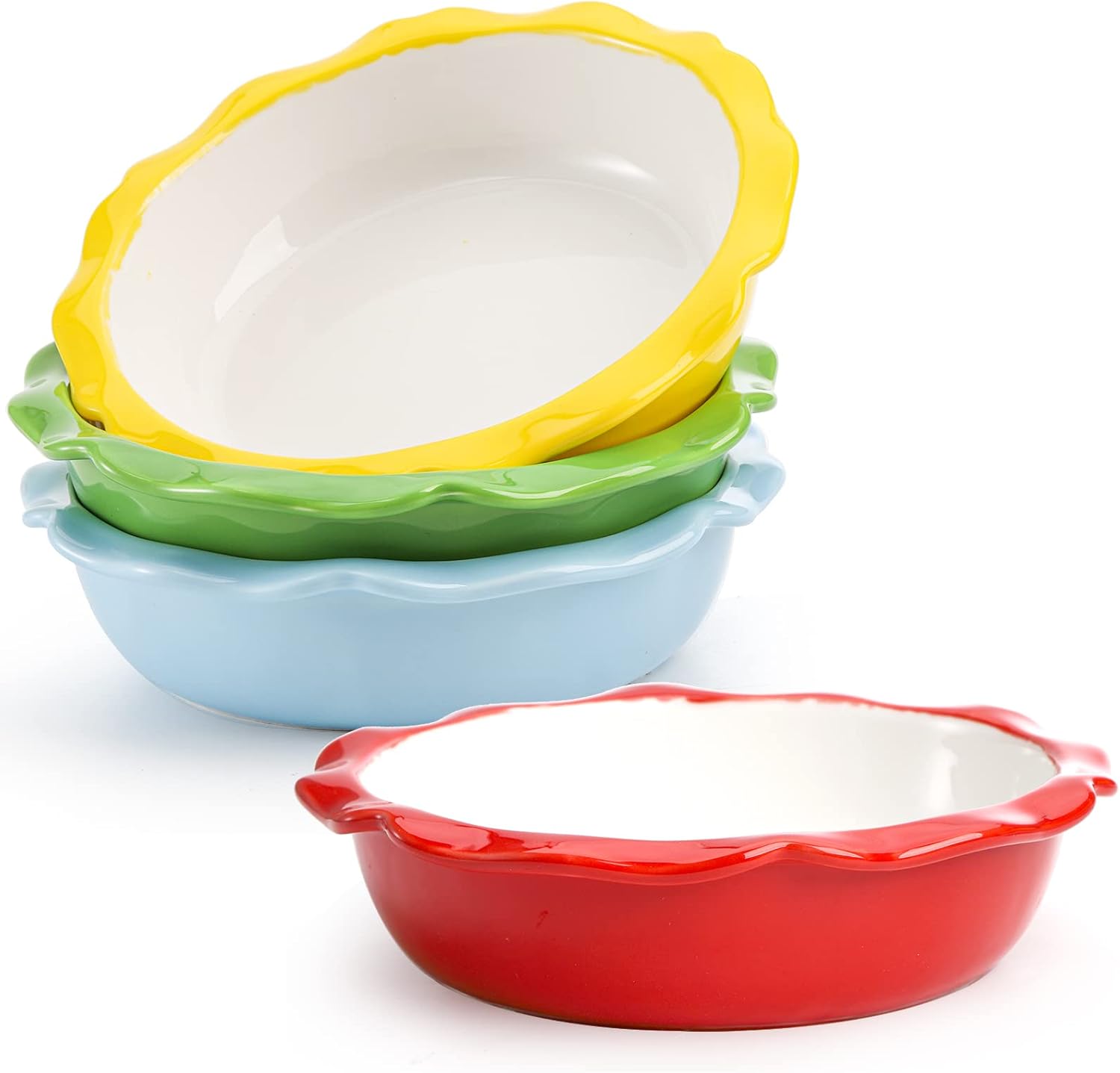 Amazon.com: Lawei 4 Pack Ceramic Pie Pans, 6.5 inch Mini Pie Dish, 12 ...