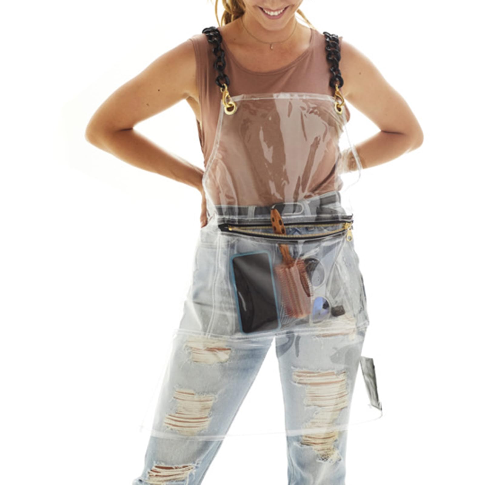 Amazon.com: CBBEONRN Hairstylist Apron Transparent Waterproof TPU Apron ...