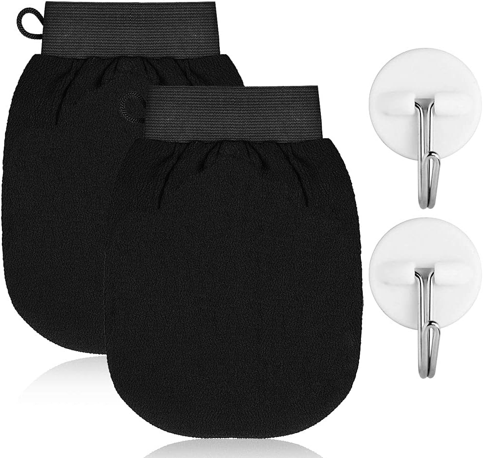 Exfoliating Mitts, 2 Pack Body Scrubbing Gloves Deep Shower Bath Mitt ...