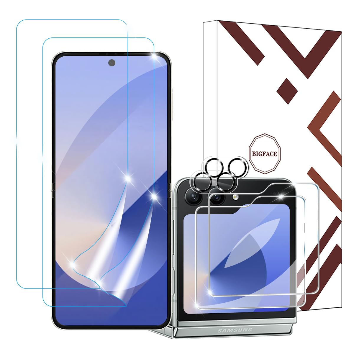 Amazon.com: BIGFACE [6 in 1] for Samsung Galaxy Z Flip 6 Screen ...