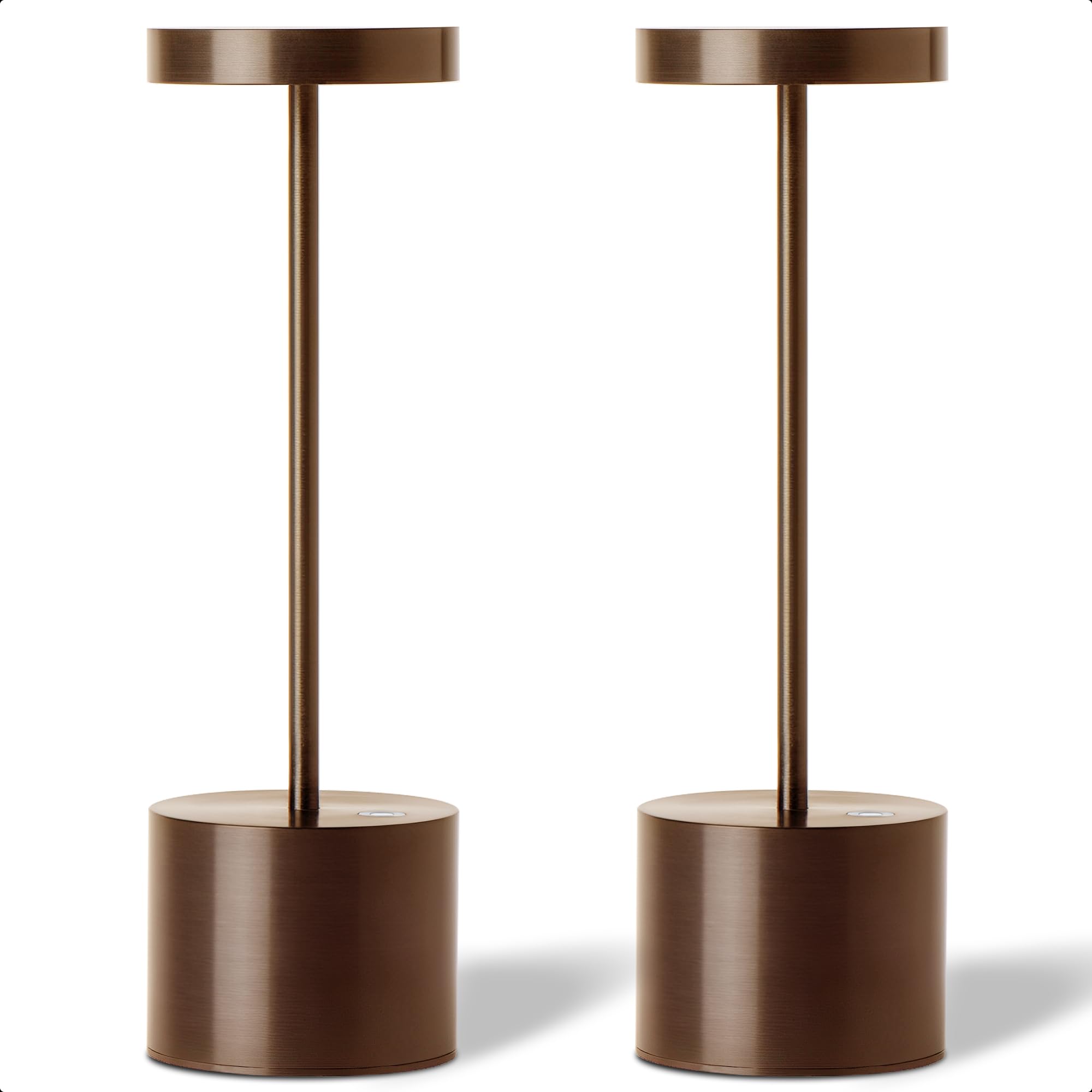 2 Pack Cordless Table Lamp Rechargeable, 5000mAh Battery Powered Metal ...