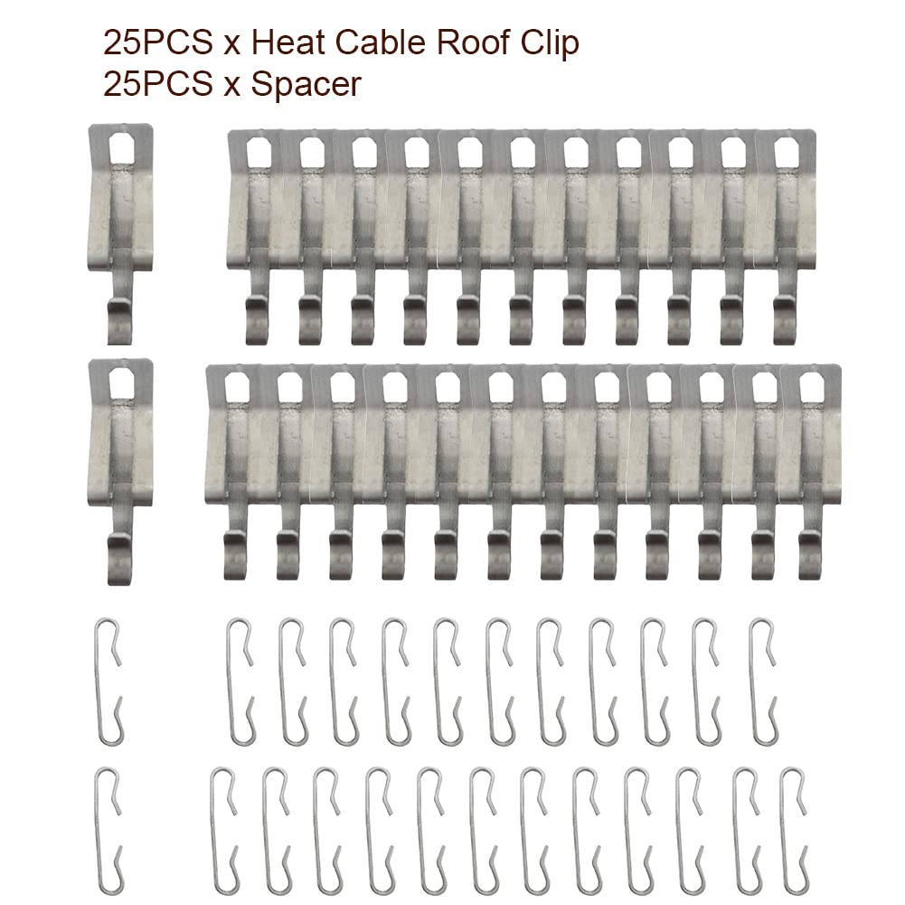 Snapklik.com : Roof Heat Cable Clips, Heat Cable Roof Clips - 50pcs De ...