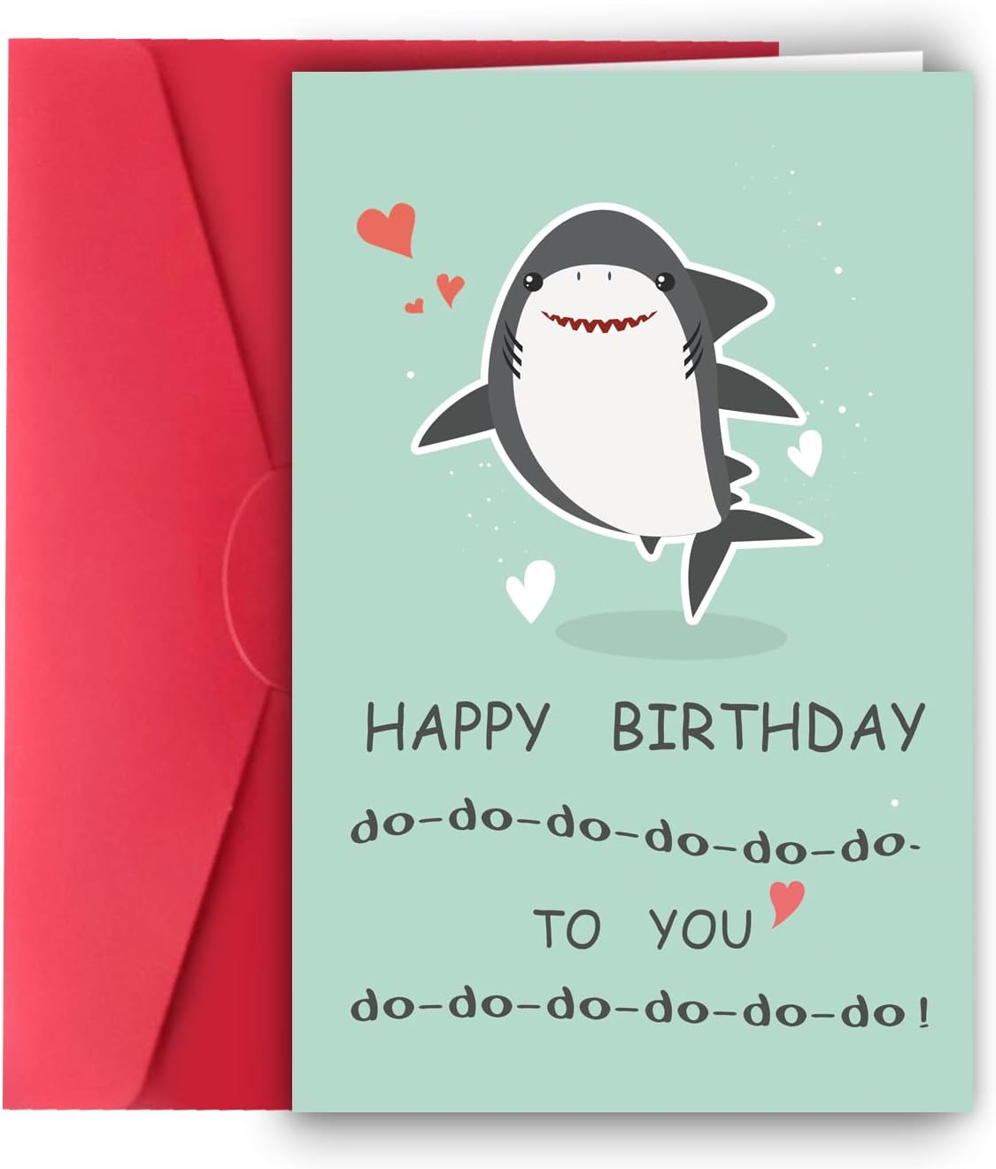 Amazon.com : OystersPearl Shark Birthday Card - Funny Shark Greetings ...