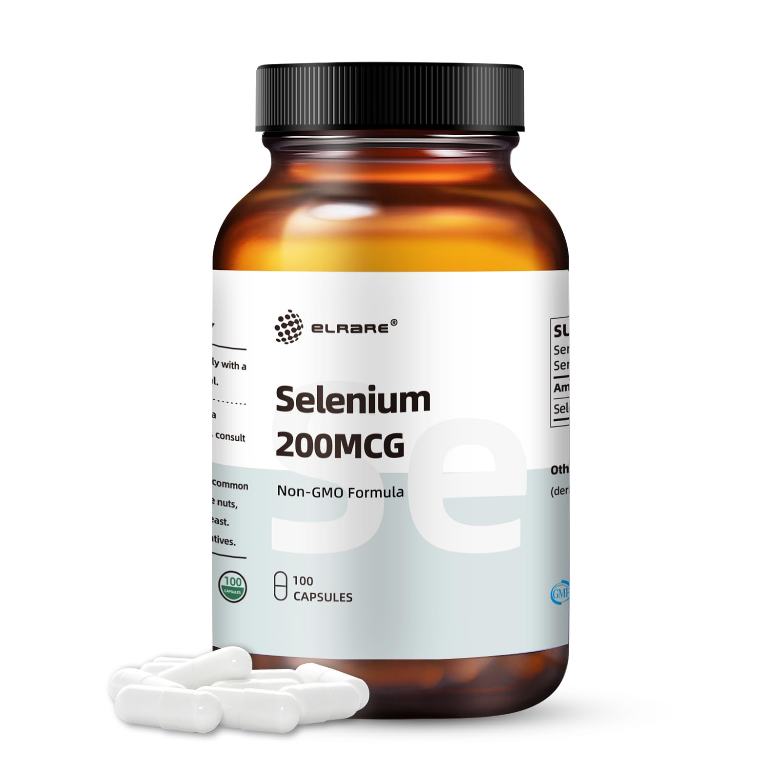 Amazon.com: Elrare 200mcg Selenium as L-selenomethionine Size#2, 100 ...