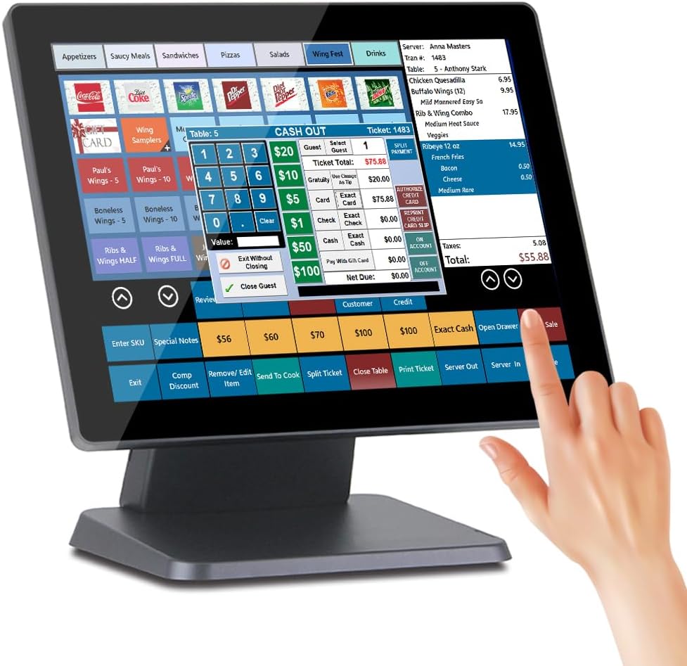 Syson POS 15" Touch Screen POS Capacitive LED Multi-Touch Touch Screen ...