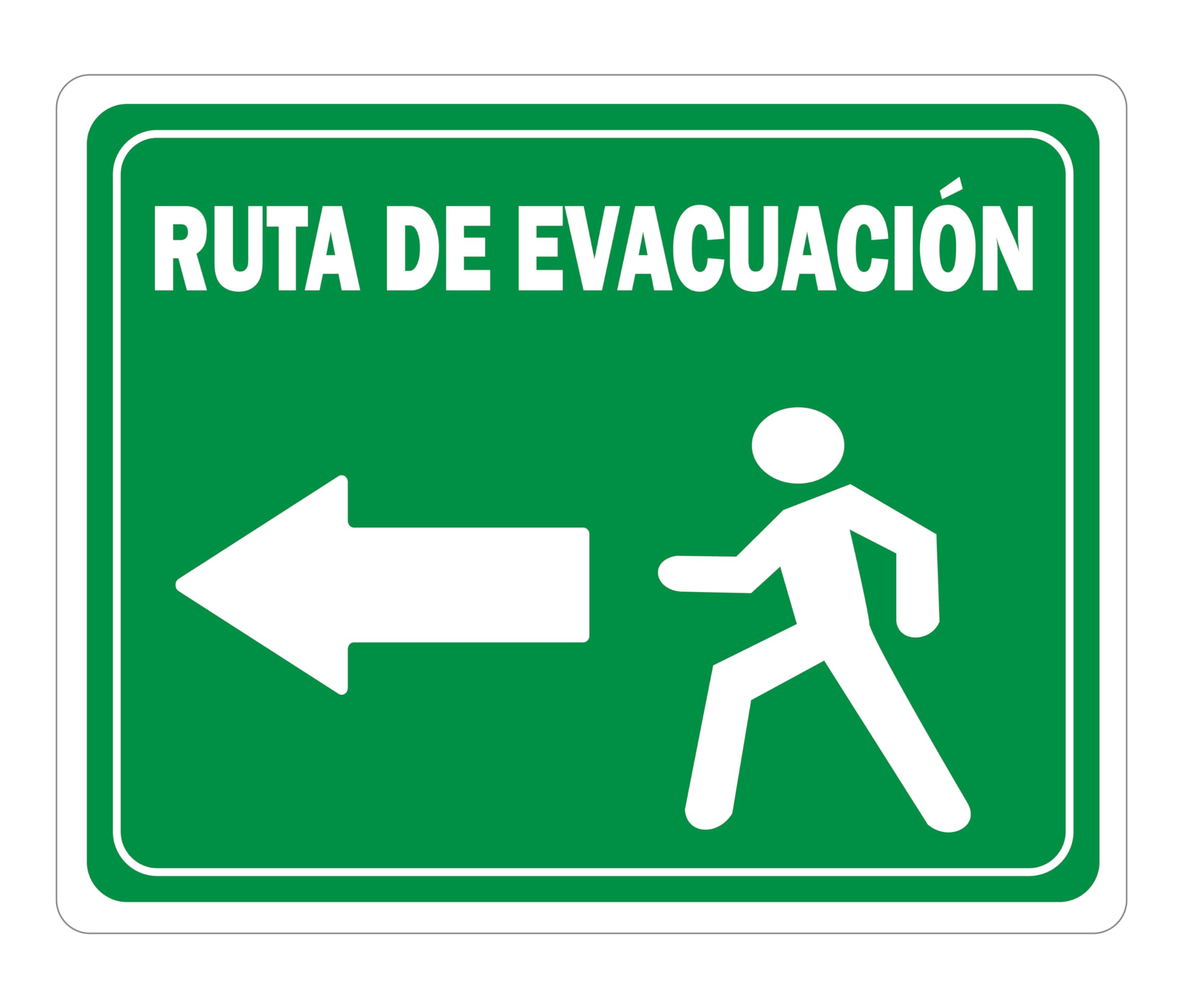 Monsterprint Señalamiento Letrero Ruta de Evacuación Izquierda, 25x20 ...