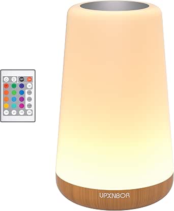 UPXNBOR Night Light, LED Touch Bedside Table Lamp with Remote Control ...