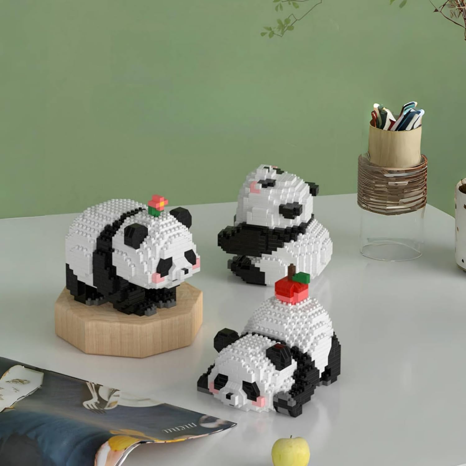 Amazon.com: QMEAKMONY Mini Building Blocks Panda Sets Cute Micro Mini ...