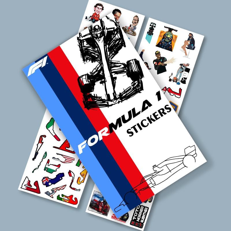 55 Pcs Formula f1 Stickers for Laptop DIY Scrapbook Journaling ...