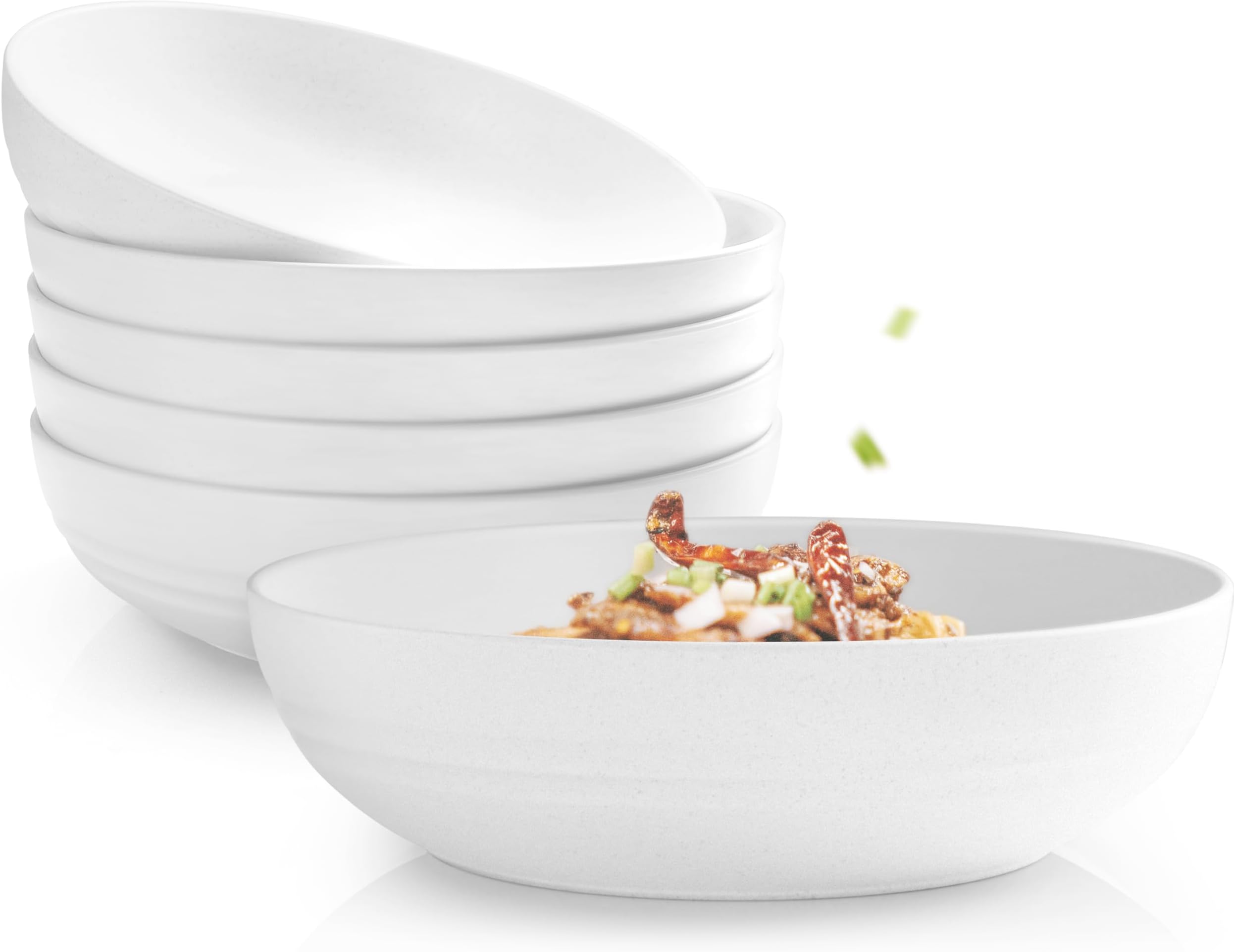 Teivio 8.4" Large Plastic Pasta Bowls Set, Salad Bowls Set of 6 ...