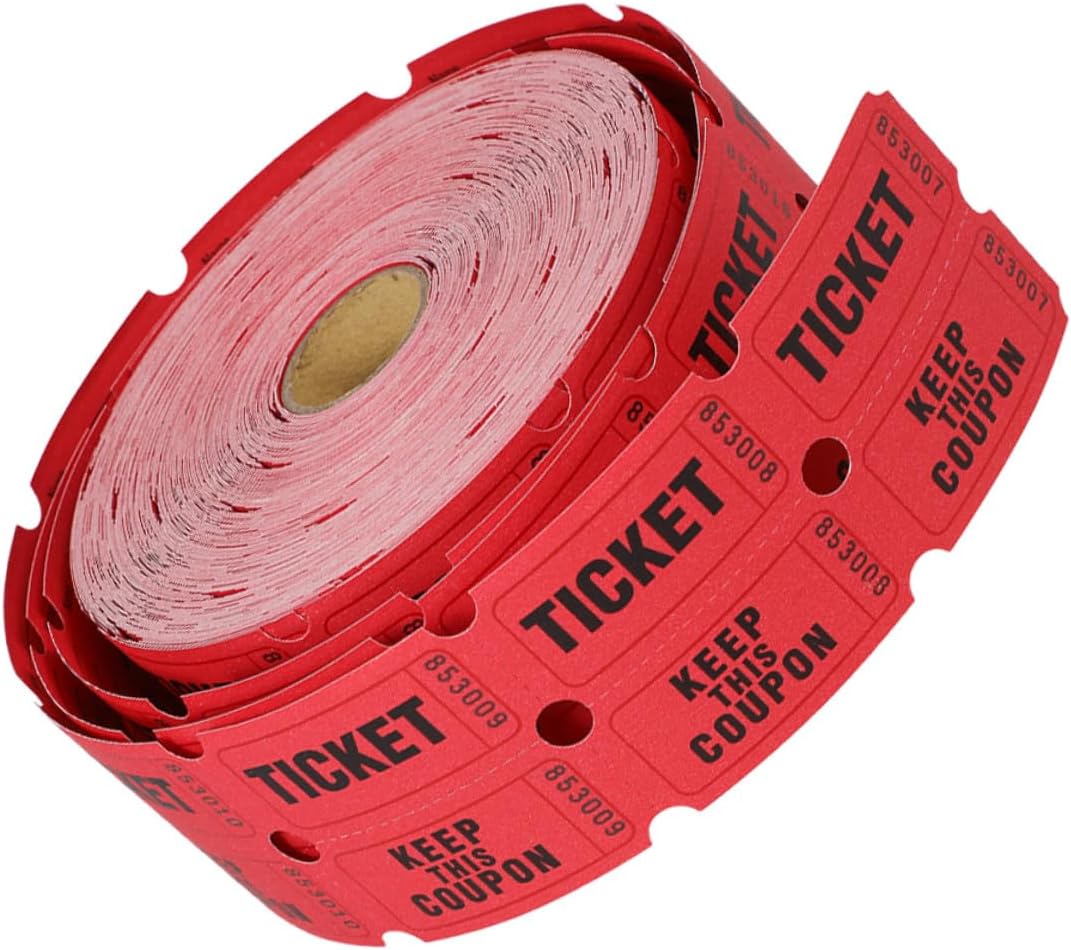 BEBEMOKO Red Raffle Tickets Roll for Events Clear Activity Center Party ...