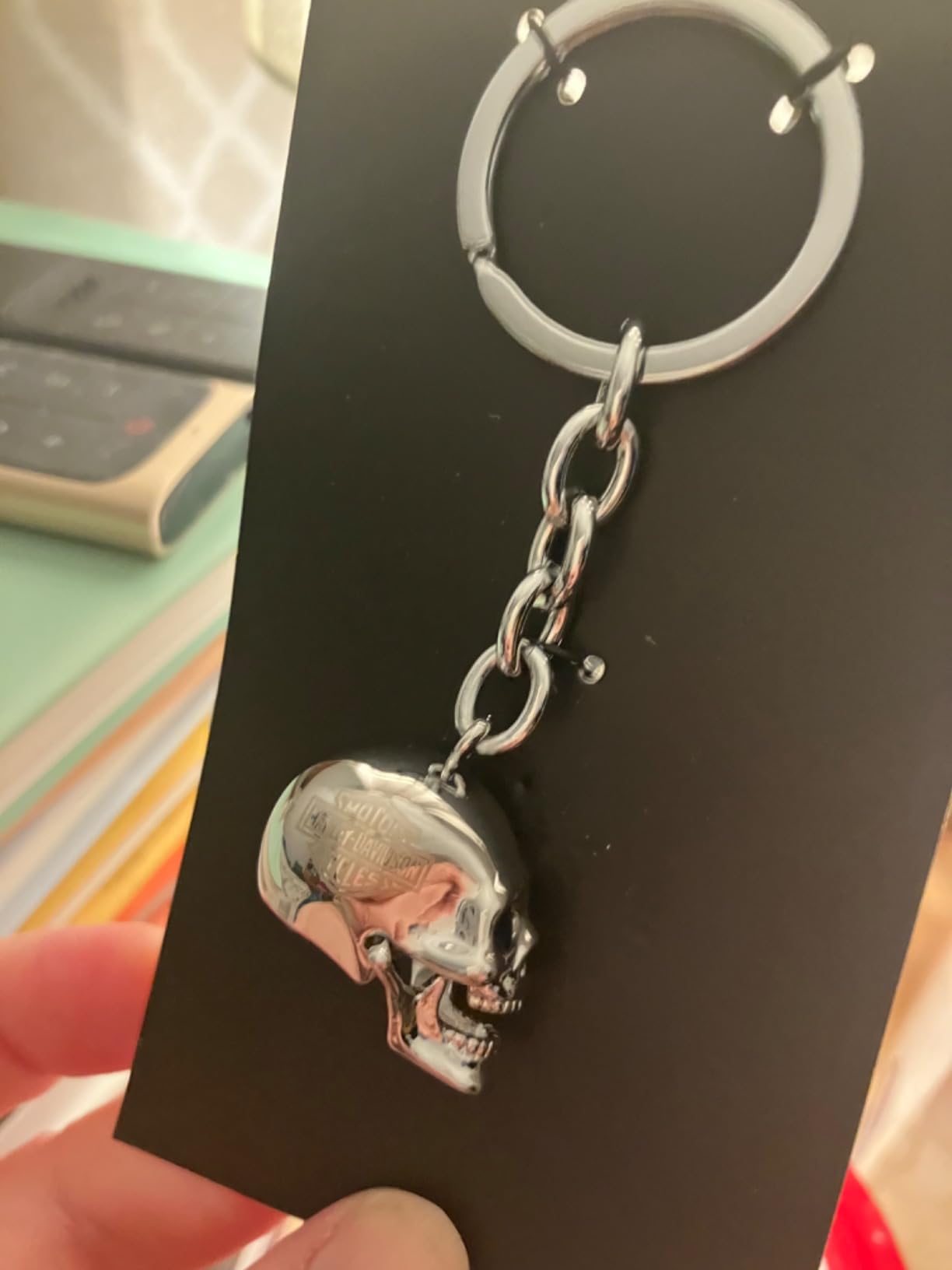 Harley-Davidson Metal 3D Skull Keychain Key Ring Tag Fob Chain Holder ...