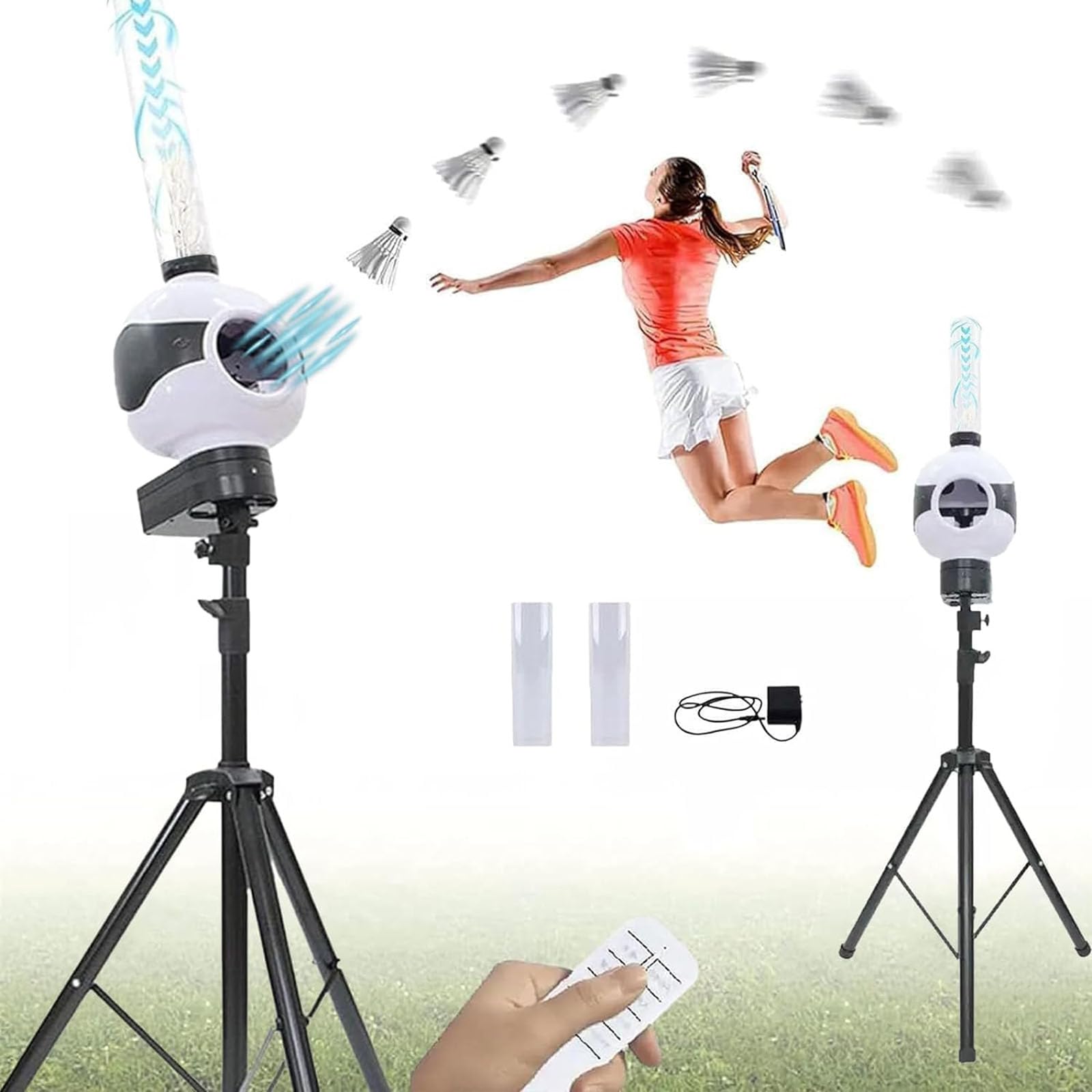 Quepiem Portable Badminton Serve Machine,Pitching Machine Set Automatic ...