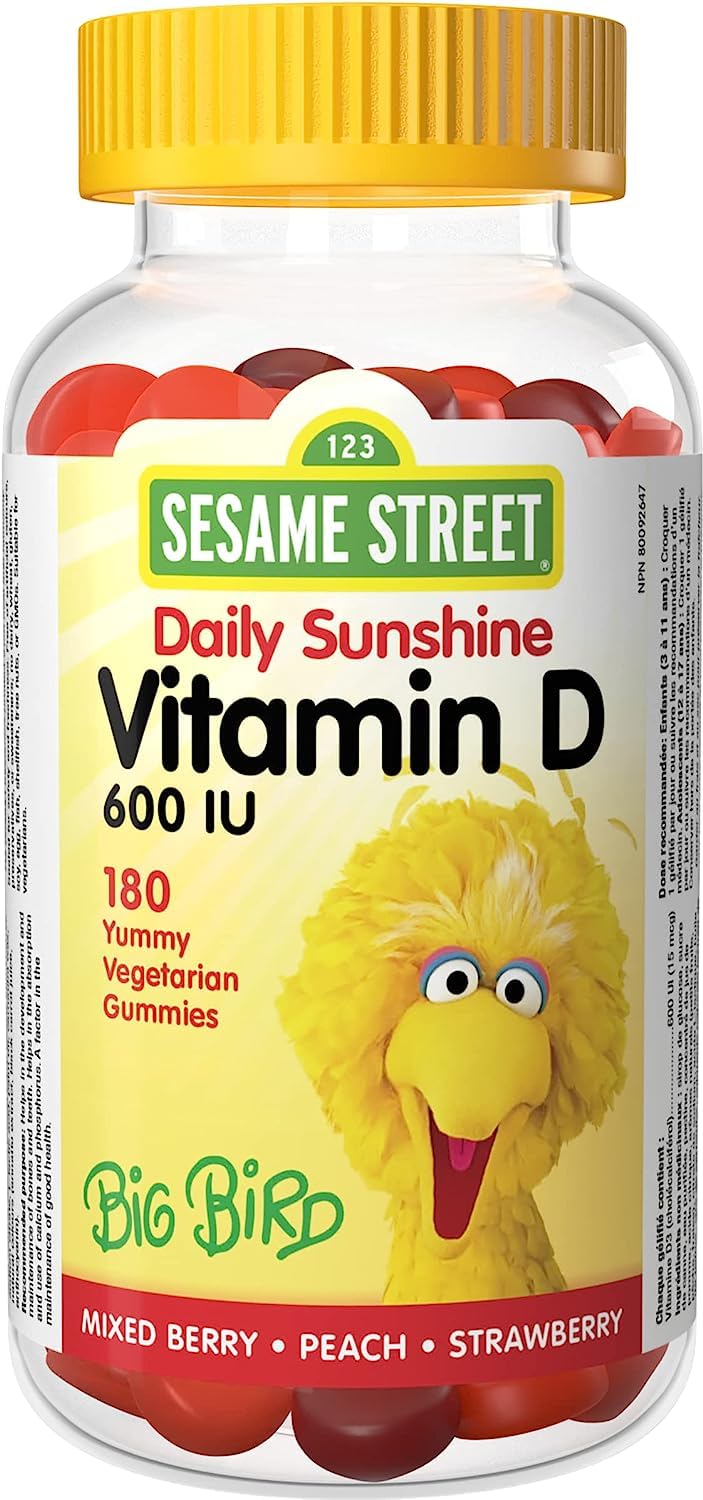 Sesame Street Daily Sunshine Vitamin D3 Kids Gummy by Webber Naturals ...