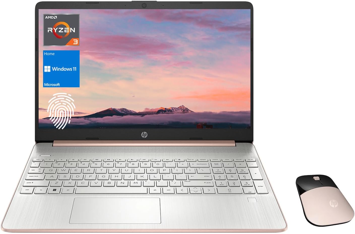 Amazon.com: HP Essential Laptop, 15.6" HD Anti-Glare Display, AMD Ryzen ...