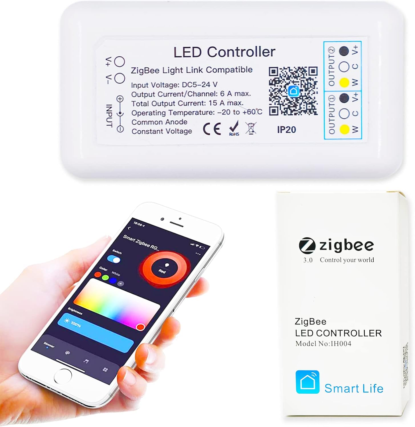 Amazon.com: IHSENO ZigBee LED Strip Controller CW （Cold White+Warm ...