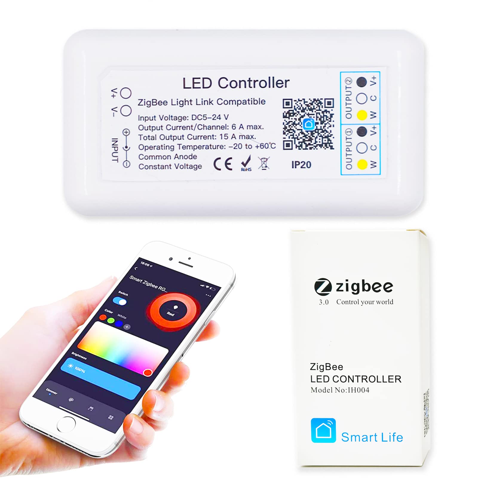 Amazon.com: IHSENO ZigBee LED Strip Controller CW （Cold White+Warm ...
