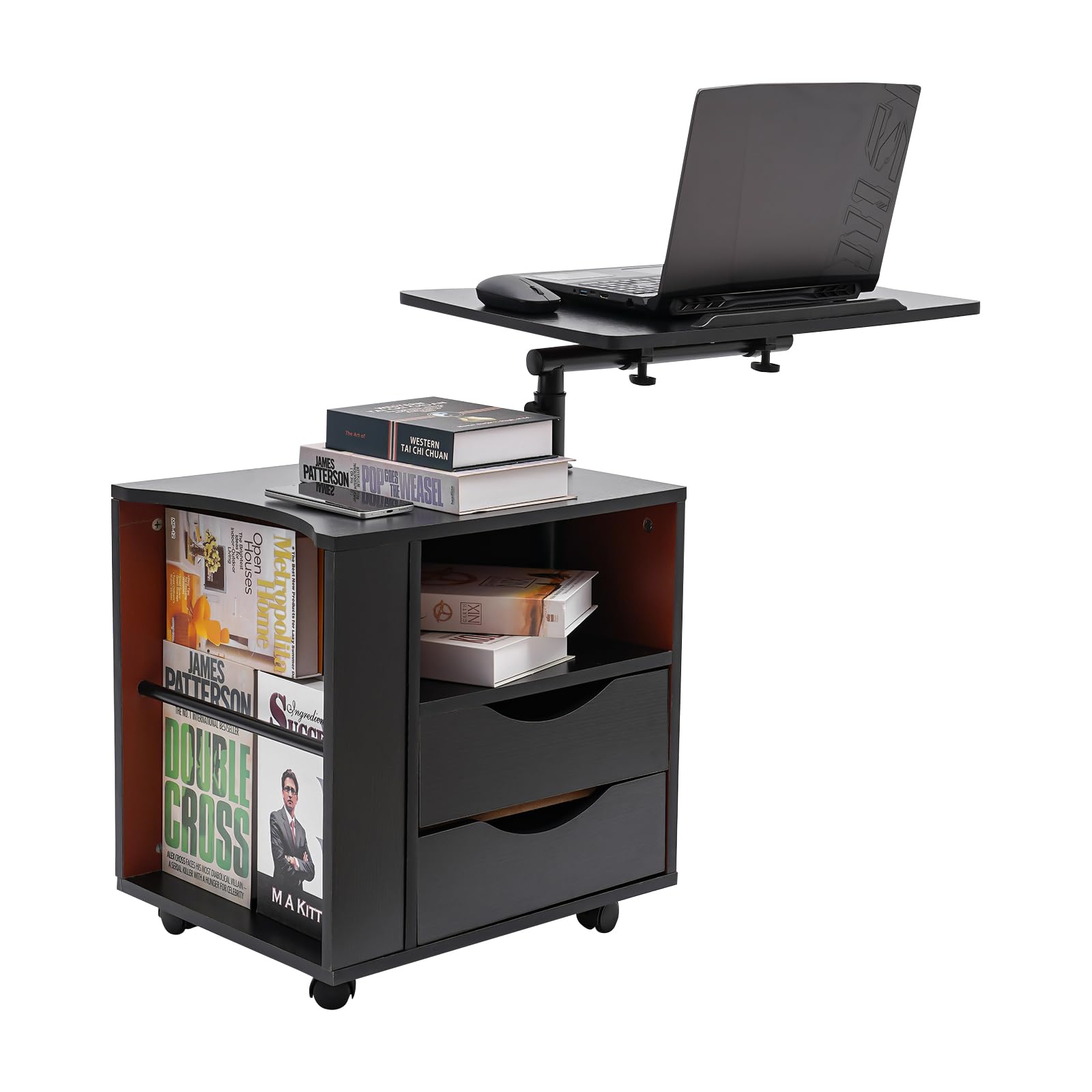 SuhoFutus Bedside Tables, Functional 360°Rotating Bedside Table, Multi ...