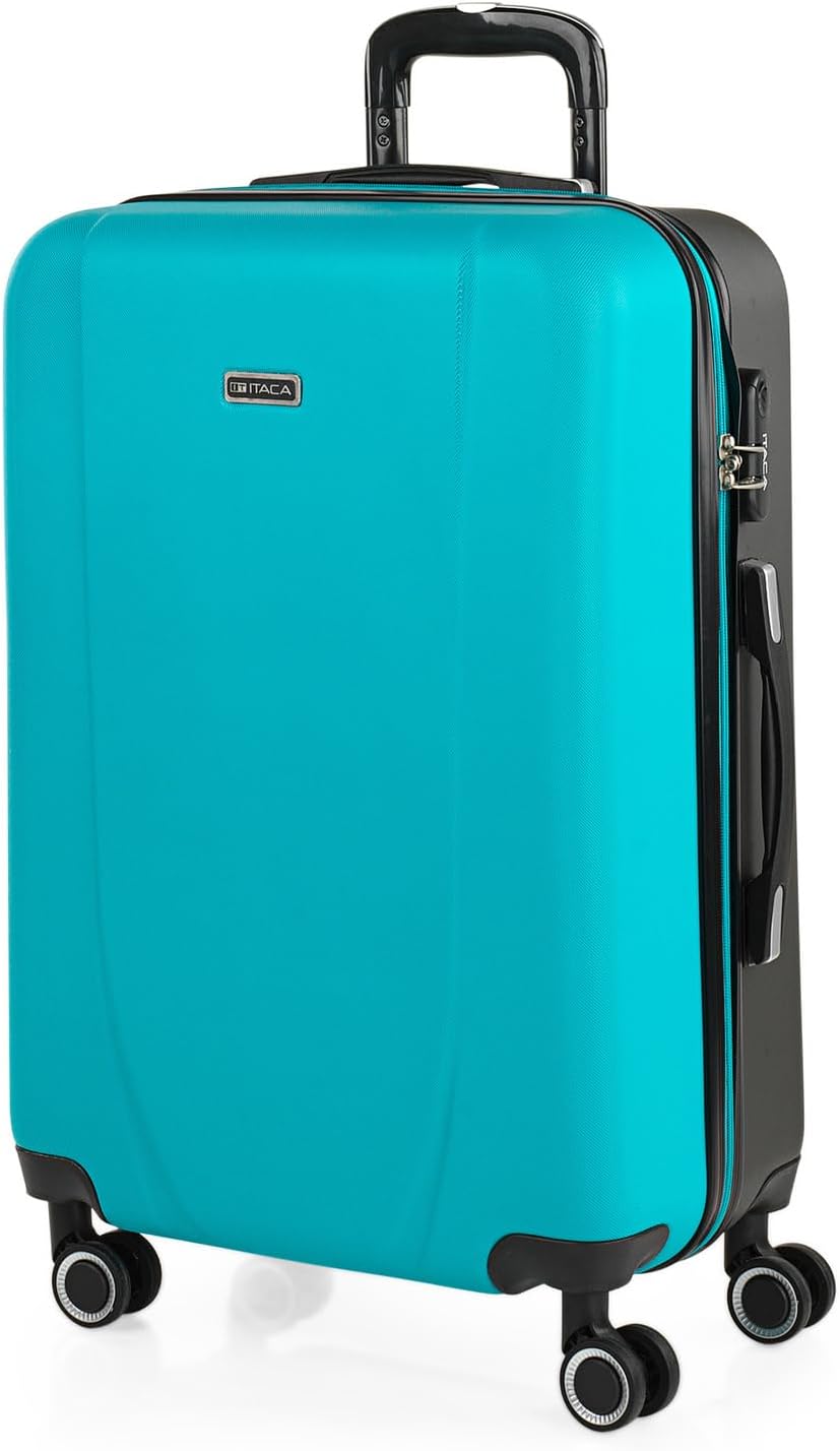 ITACA - Valigia Media da Viaggio Rigide. Trolley Medio con 4 Ruote. Materiale ABS Valigia Media ...