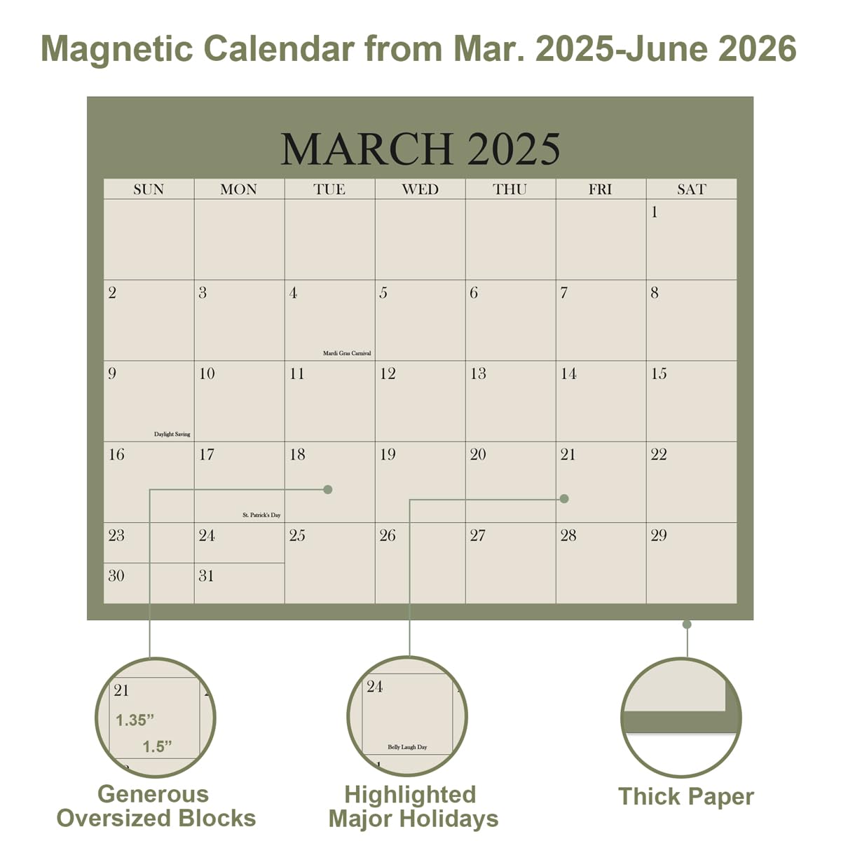 Snapklik.com : 2025-2026 Magnetic Fridge Calendar - March 2025 Until ...