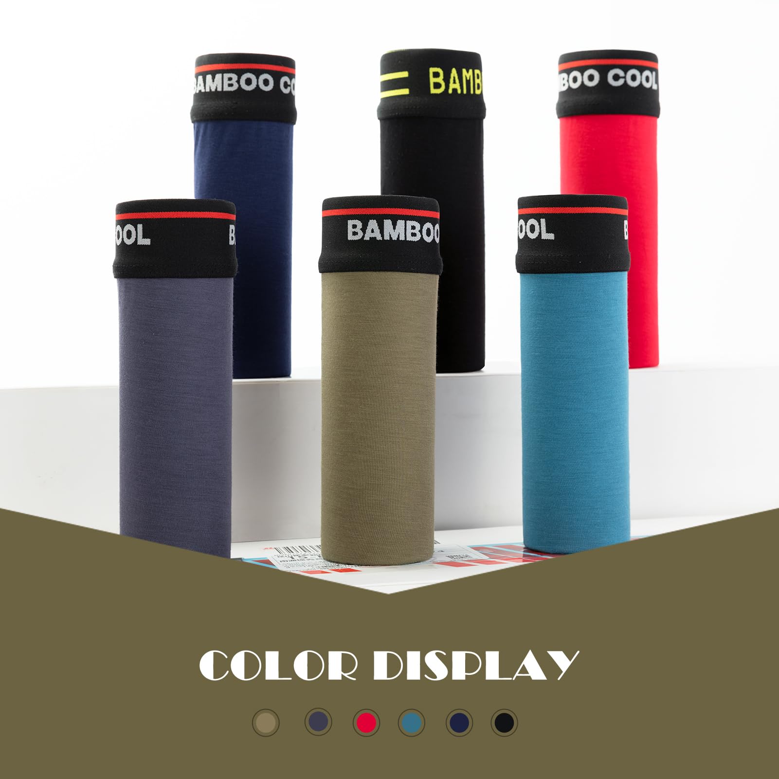 Snapklik.com : BAMBOO COOL Mens Underwear 4 Pack Boxer Briefs Soft ...