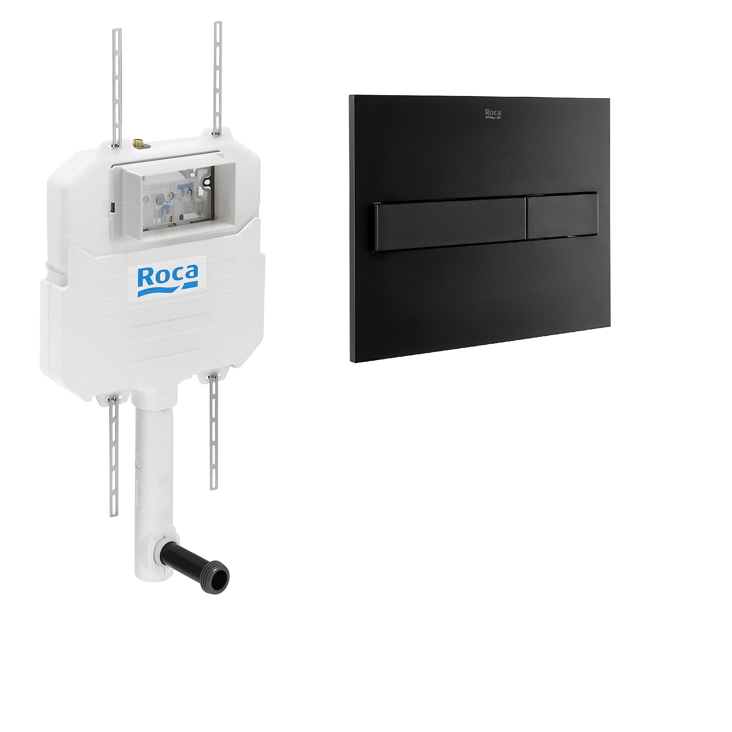 Buy Concealed Cistern Roca 89008 0200 for Back to Wall Toilet with Black matt Flush Plate 89008 ...