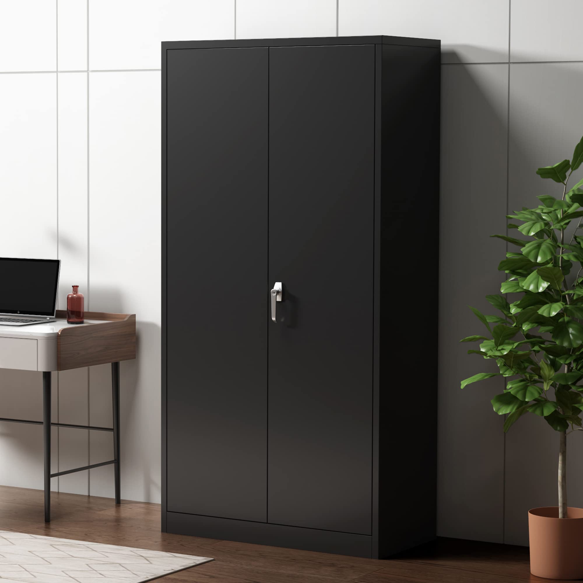 AOBABO Metal Storage Cabinet, 72 Inches Locking Steel Storage Cabinet ...