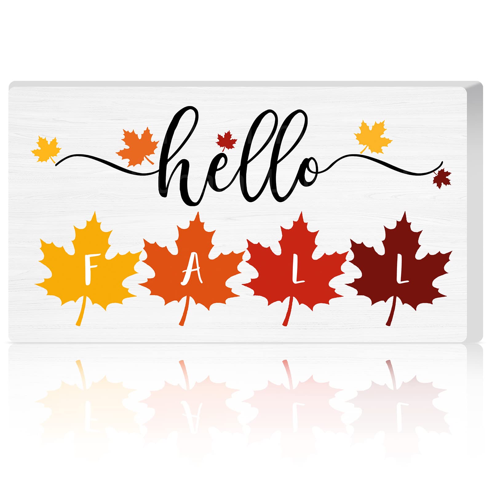 Snapklik.com : Hello Fall Wood Sign For Home Farmhouse Decor 9 X 5.3 ...