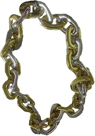 Amazon.com: 36" Gold and Silver Jumbo Chain Link Beads Bling : Clothing ...