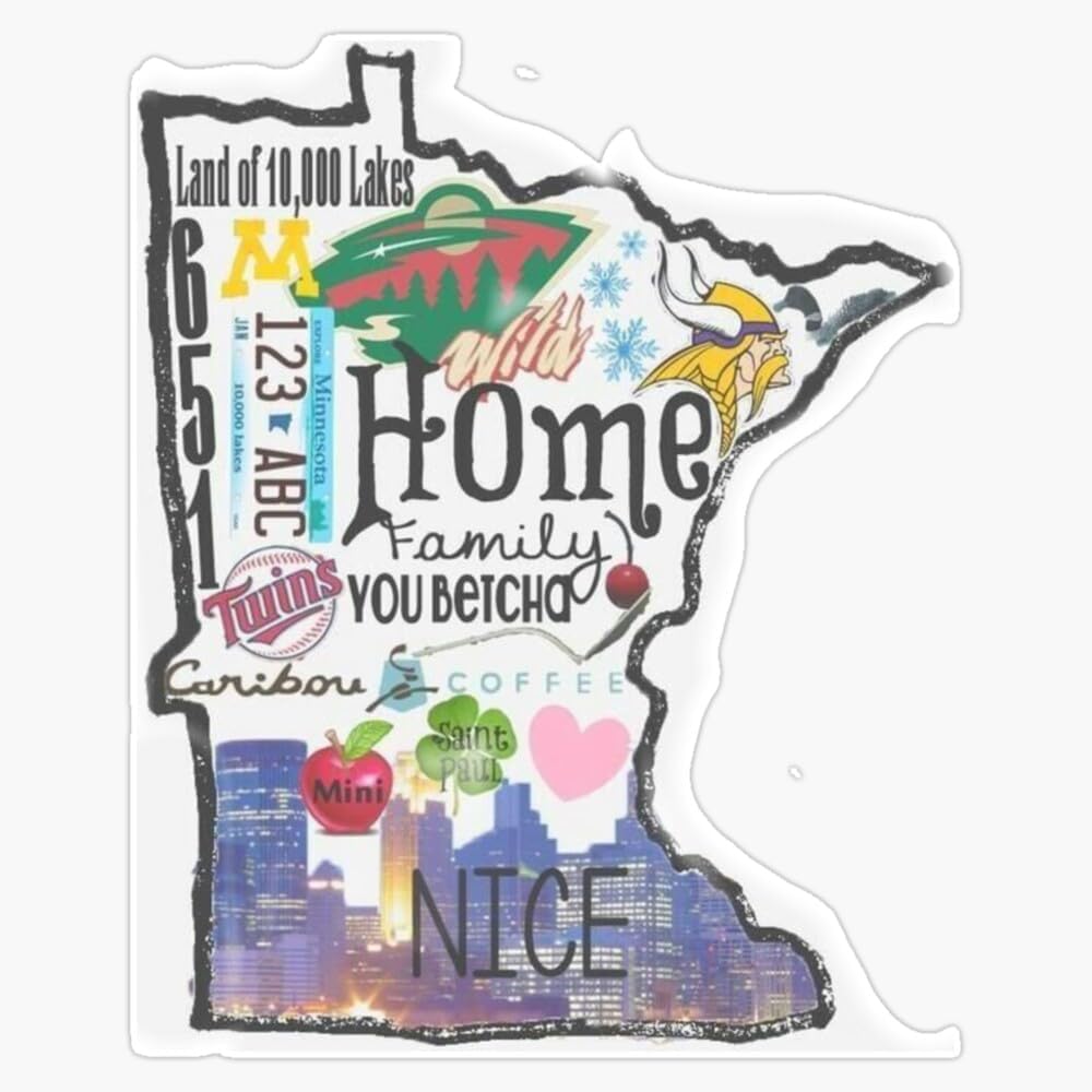Amazon.com: Minnesota Sticker Vinyl Waterproof Sticker Decal Car Laptop ...