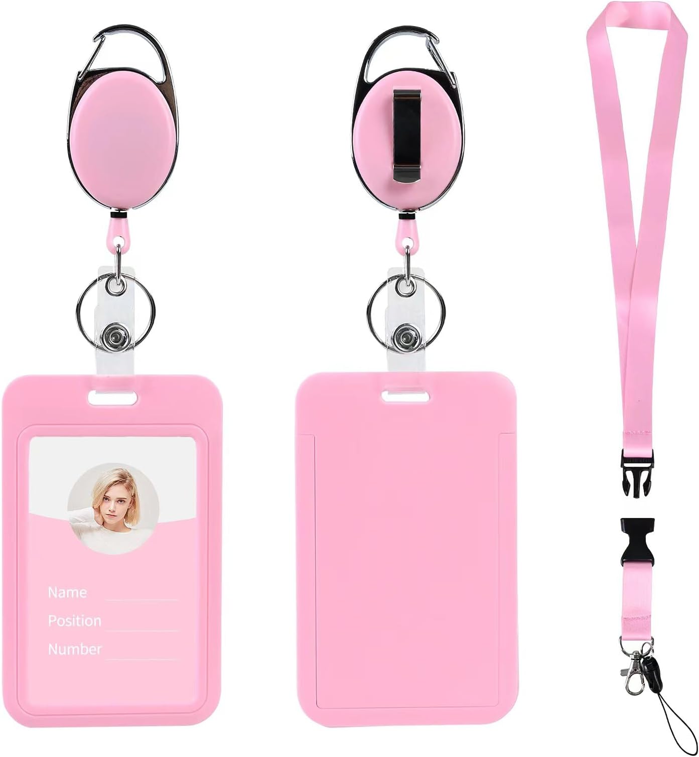 Amazon.com : Will Well ID Badge Holder with Retractable Lanyard ...