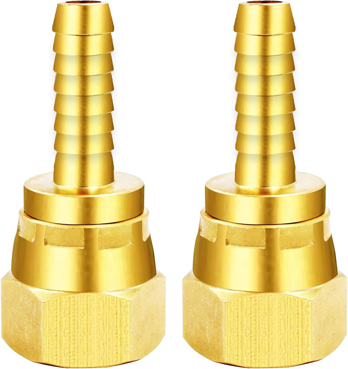 MCAMPAS 3/8" Female Movable Flare Fitting with 1/4" Hose Barb Connector ...