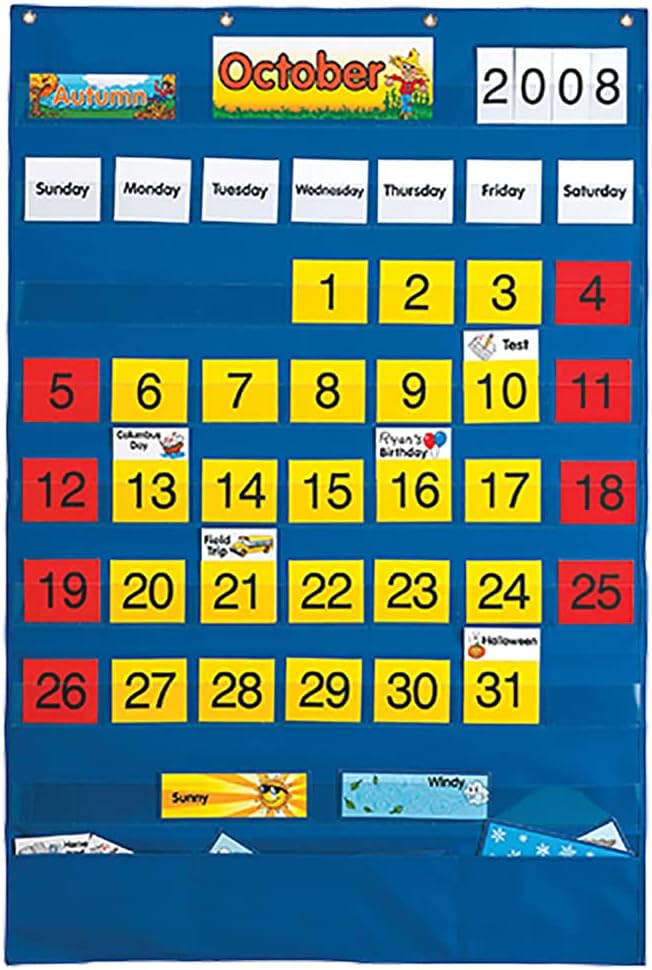 Amazon.com: Lauri Calendar Pocket Chart (English/Spanish) : Office Products