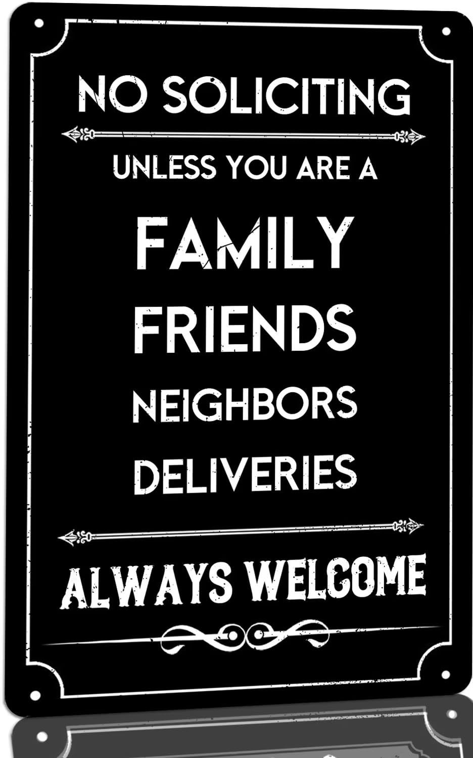 Amazon.com: Vintage No Soliciting Metal Tin Sign Unless You Are A ...